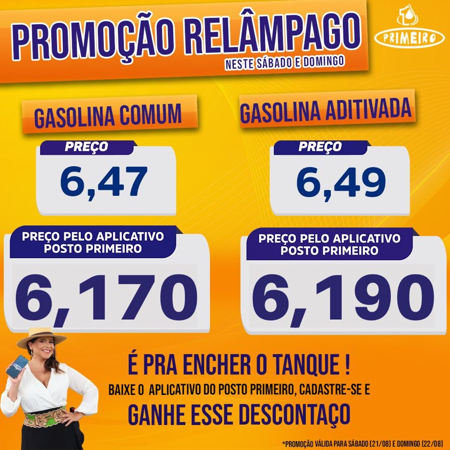 Promoção relâmpago Posto Primeiro