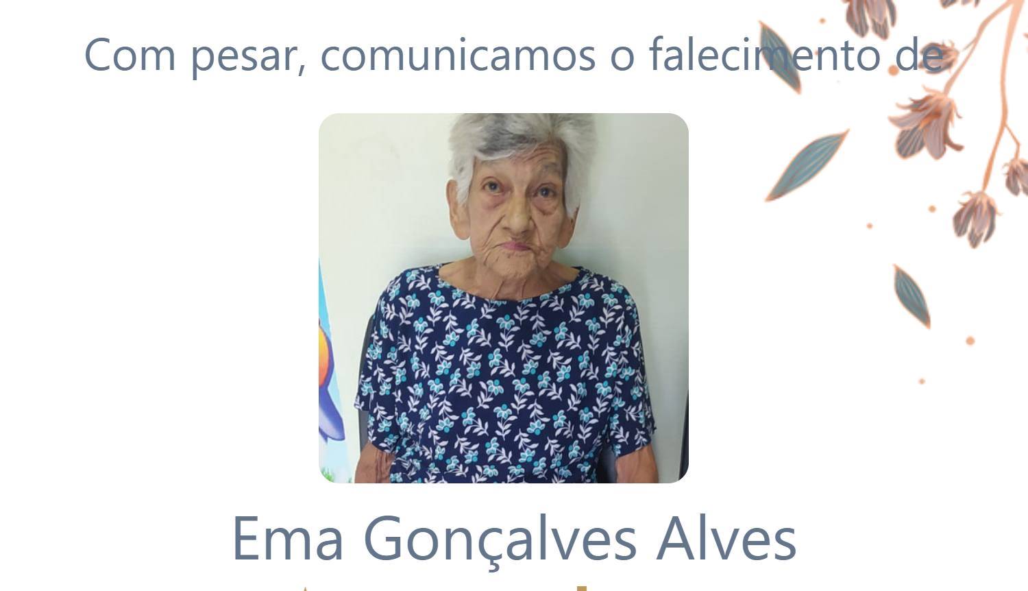 Obituário: Ema Gonçalves Alves - 93 anos - 1º/01/2024