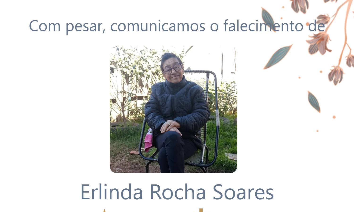 Obituário: Erlinda Rocha Soares - 65 anos - 18/01/2024