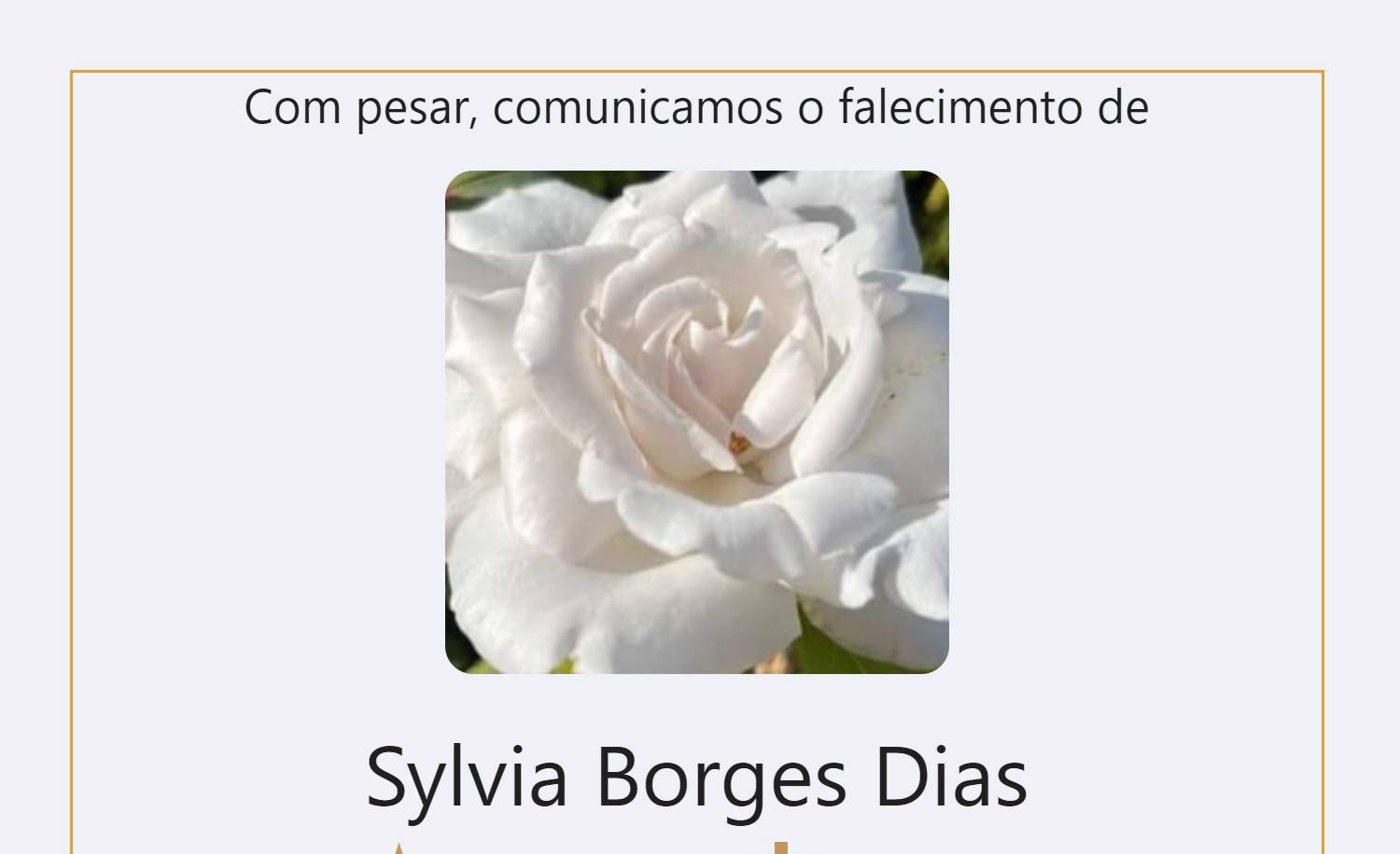 Obituário: Sylvia Borges Dias - 79 anos - 05/07/2024