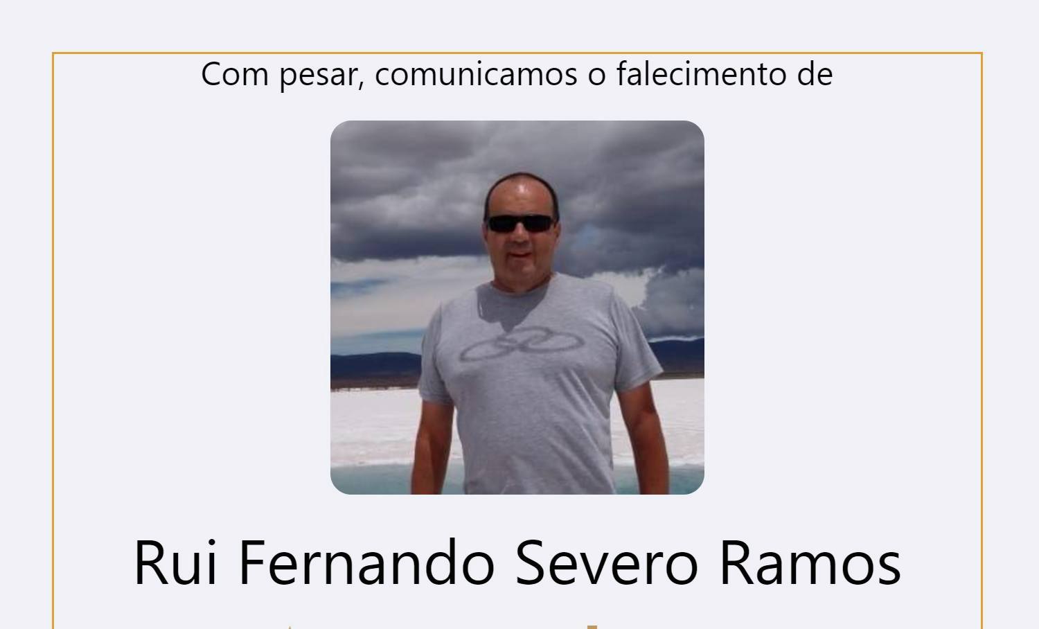 Obituário: Rui Fernando Severo Ramos - 68 anos - 1º/09/2024