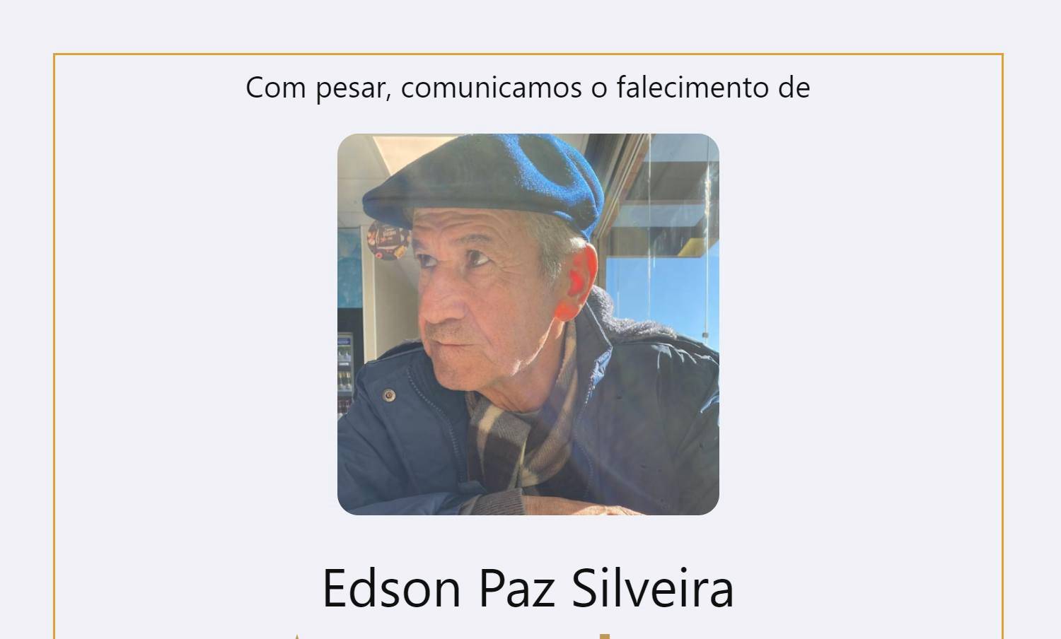 Obituário: Edson Paz Silveira - 71 anos - 13/09/2024