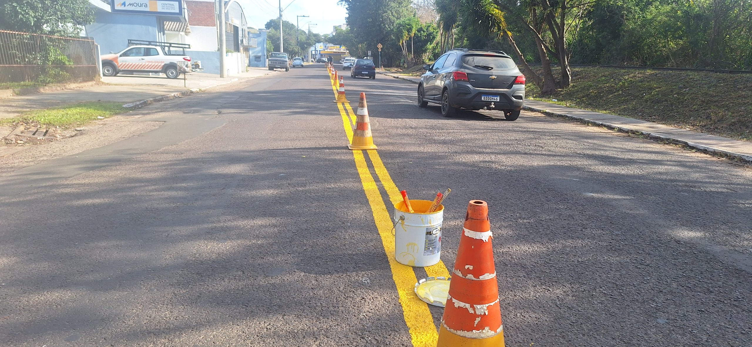 Avenida Alexandre Lisboa recebe revitalização de sinalização