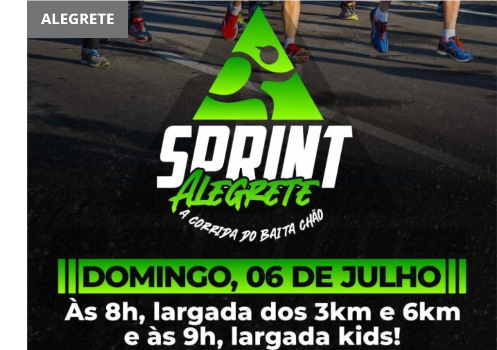 Sprint Alegrete divulga a lista dos participantes da corrida; confira