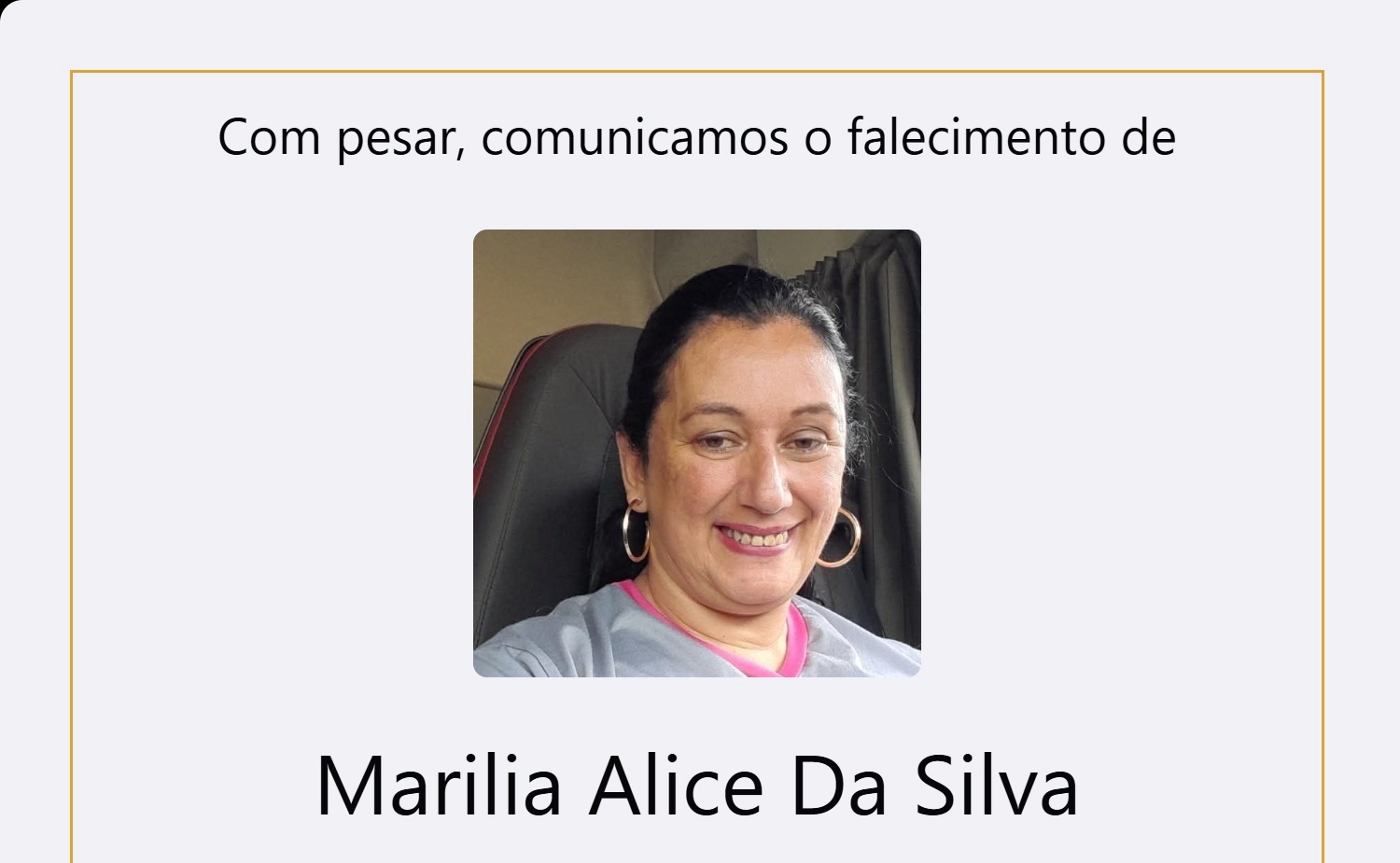 Obituário: Marilia Alice da Silva - 50 anos - 12/01/2026